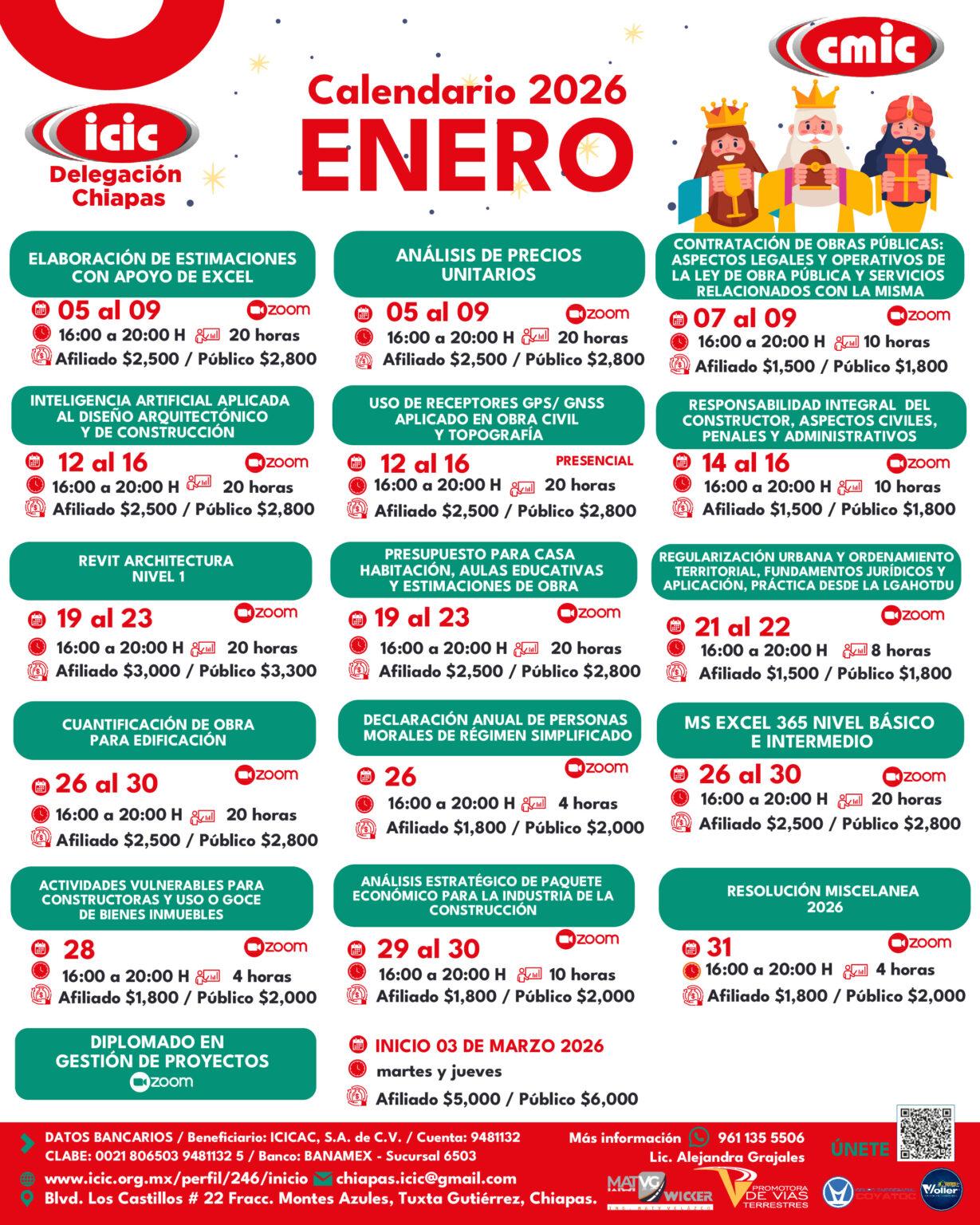 CALENDARIO ENERO - ICIC